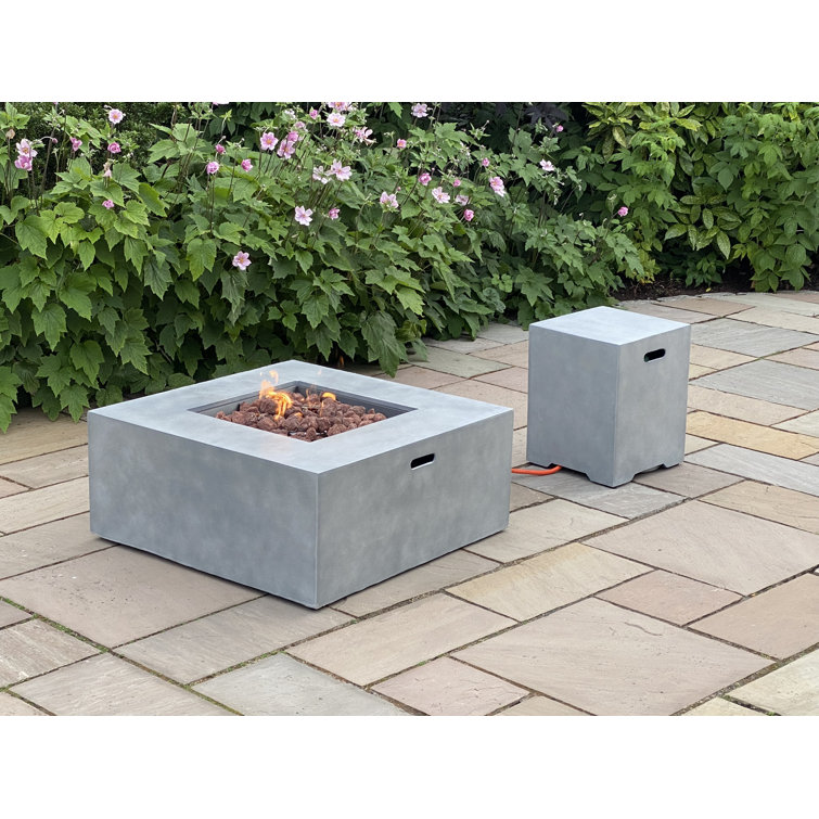 Ebern Designs Lagreta 40Cm H x 92Cm W Polyresin Propane Fire Pit | Wayfair.co.uk